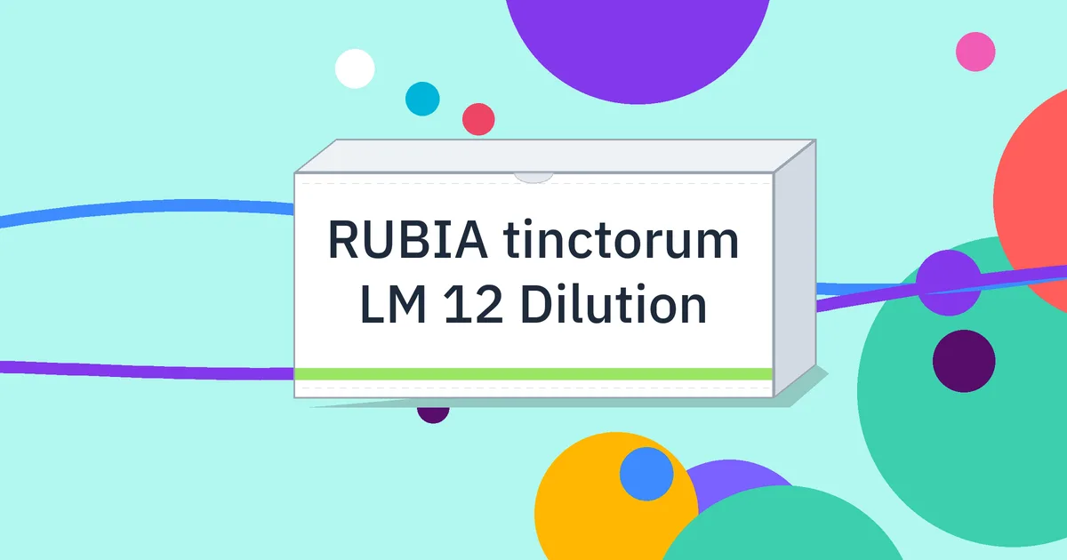 Symbolbild: Packung mit der Aufschrift RUBIA tinctorum LM 12 Dilution (PZN 13056752) – Verfügbarkeit und Bezug in Apotheken in Frankfurt am Main