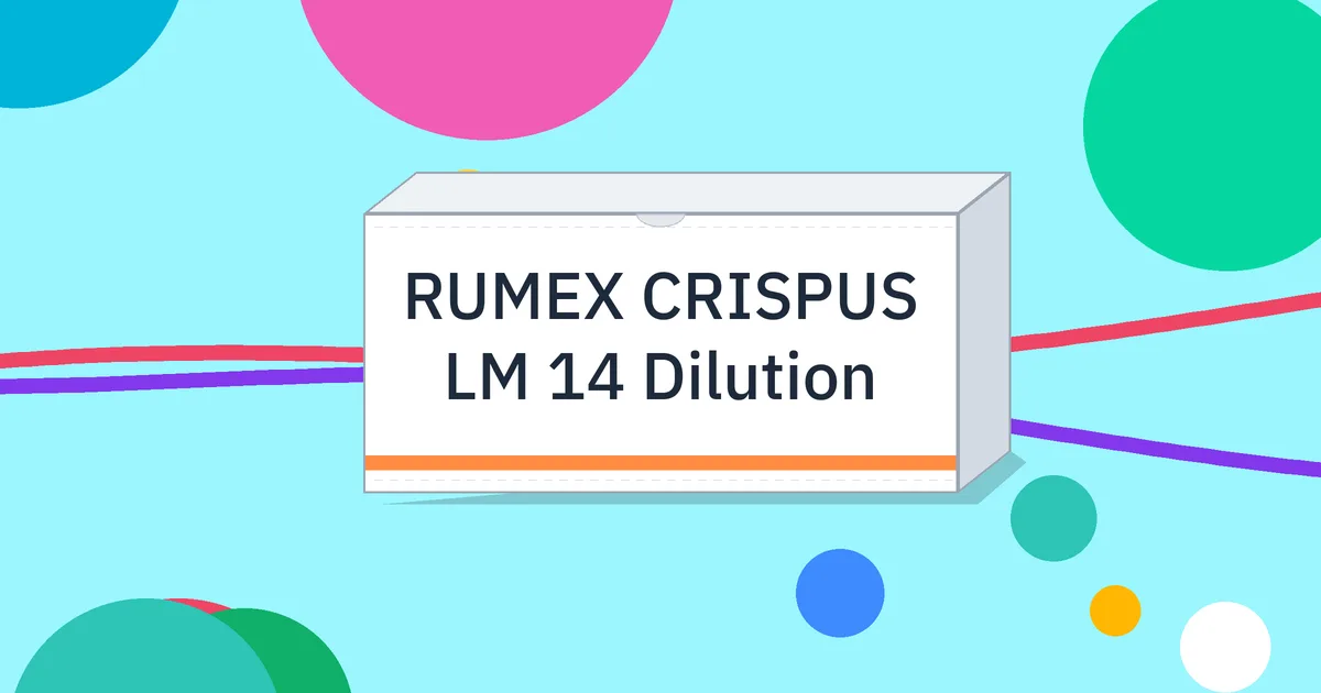 Symbolbild: Packung mit der Aufschrift RUMEX CRISPUS LM 14 Dilution (PZN 13172783) – Verfügbarkeit und Bezug in Apotheken in Frankfurt am Main
