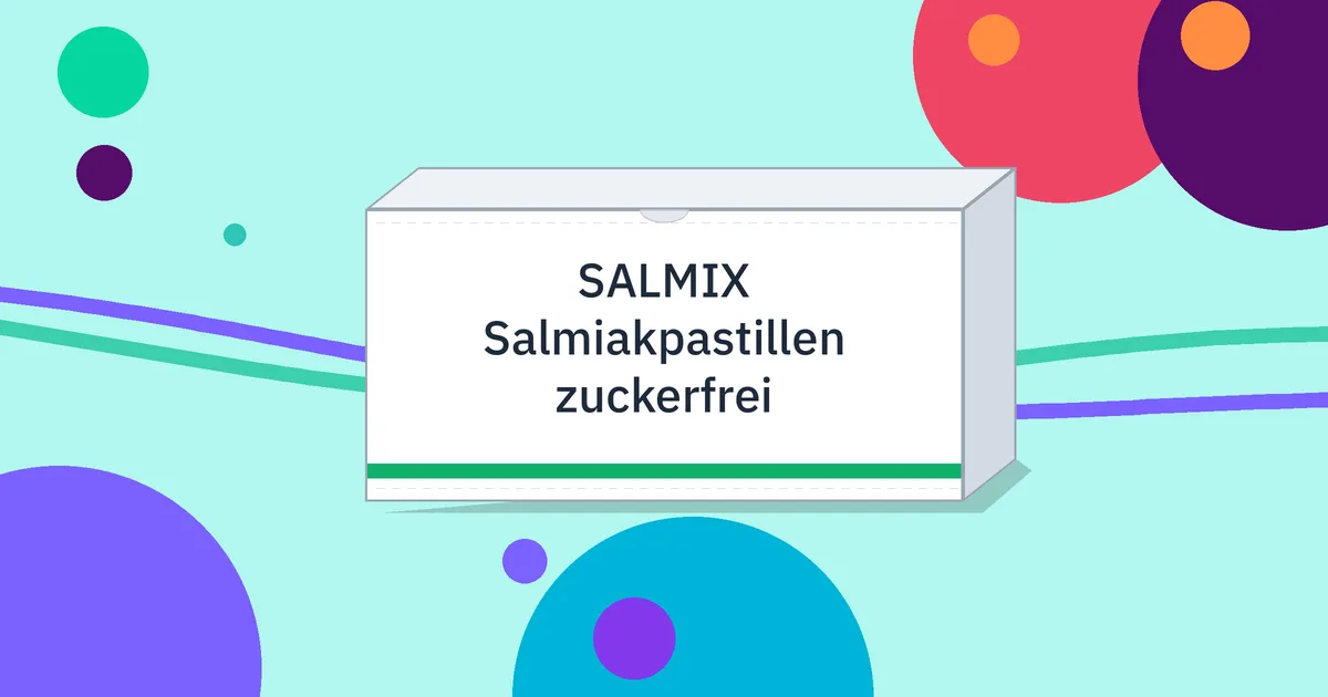 Symbolbild: Packung mit der Aufschrift SALMIX Salmiakpastillen zuckerfrei (PZN 02686467) – Verfügbarkeit und Bezug in Apotheken in Frankfurt am Main
