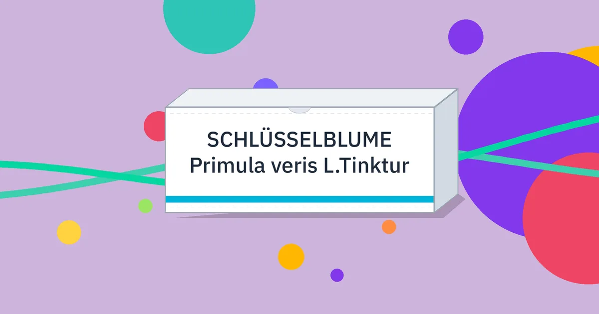 Symbolbild: Packung mit der Aufschrift SCHLÜSSELBLUME Primula veris L.Tinktur (PZN 18218030) – Verfügbarkeit und Bezug in Apotheken in Frankfurt am Main