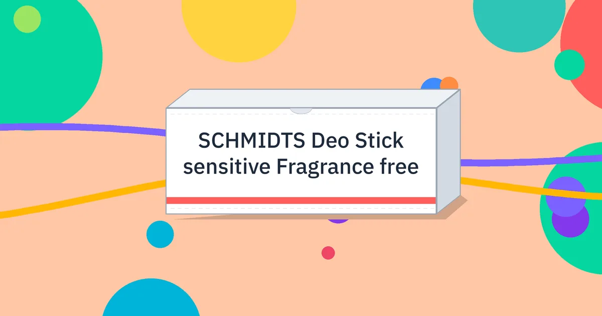Symbolbild: Packung mit der Aufschrift SCHMIDTS Deo Stick sensitive Fragrance free (PZN 16022972) – Verfügbarkeit und Bezug in Apotheken in Frankfurt am Main