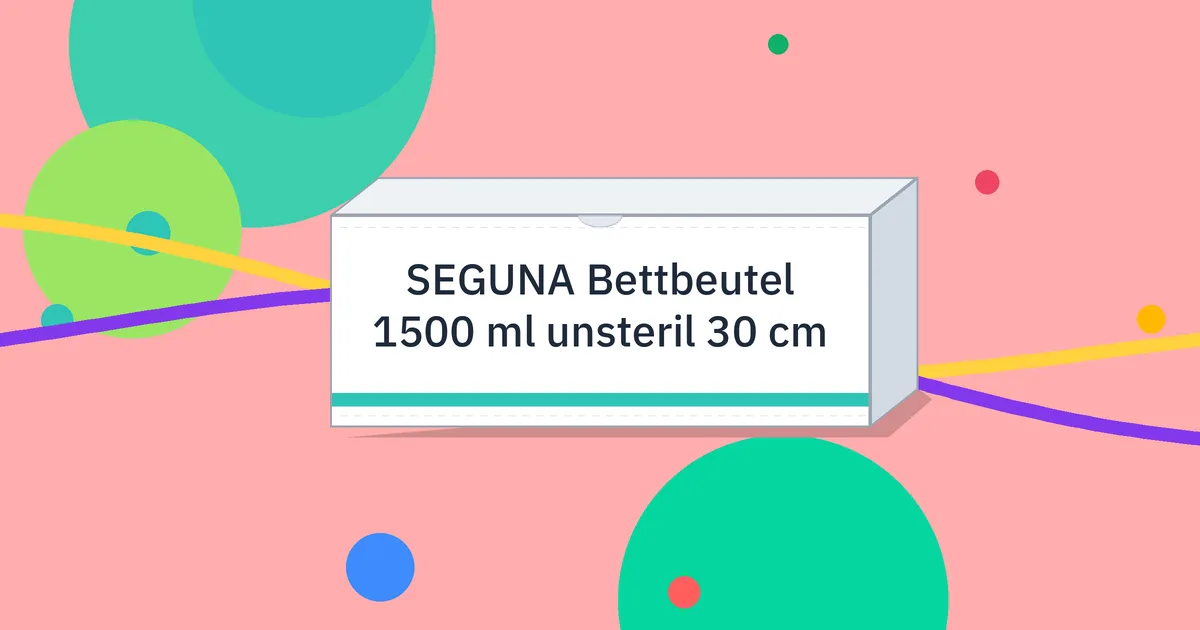 Symbolbild: Packung mit der Aufschrift SEGUNA Bettbeutel 1500 ml unsteril 30 cm (PZN 14312855) – Verfügbarkeit und Bezug in Apotheken in Frankfurt am Main