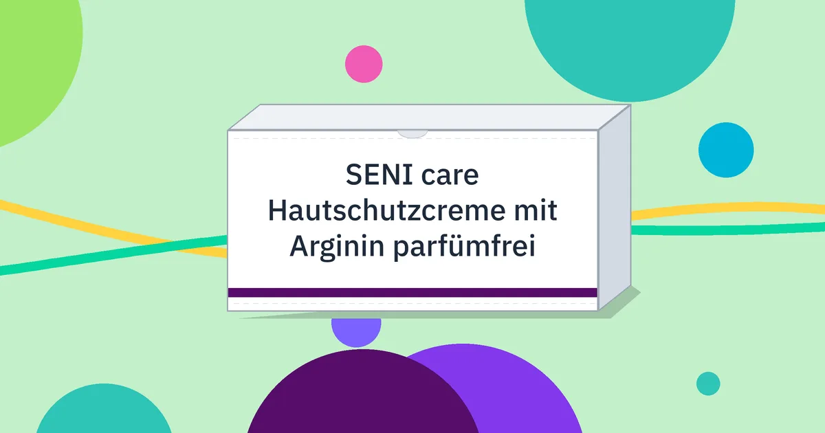 Symbolbild: Packung mit der Aufschrift SENI care Hautschutzcreme mit Arginin parfümfrei (PZN 15815311) – Verfügbarkeit und Bezug in Apotheken in Frankfurt am Main
