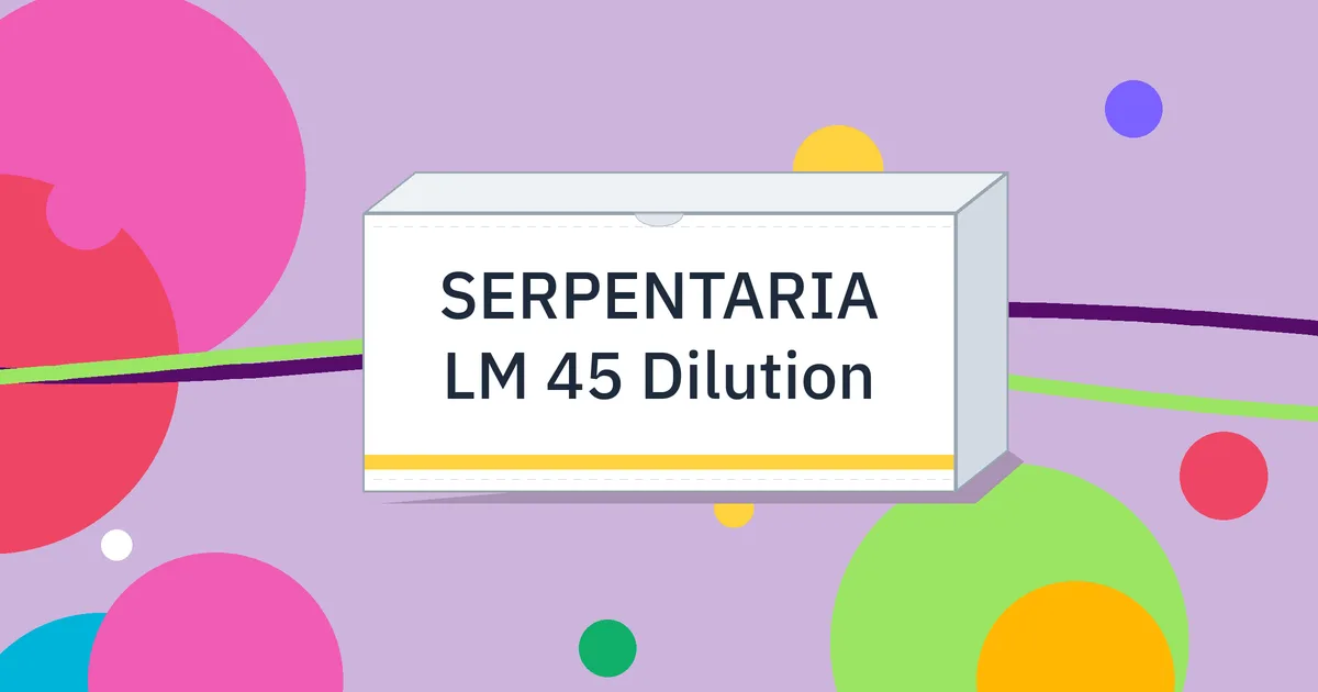 Symbolbild: Packung mit der Aufschrift SERPENTARIA LM 45 Dilution (PZN 13676696) – Verfügbarkeit und Bezug in Apotheken in Frankfurt am Main