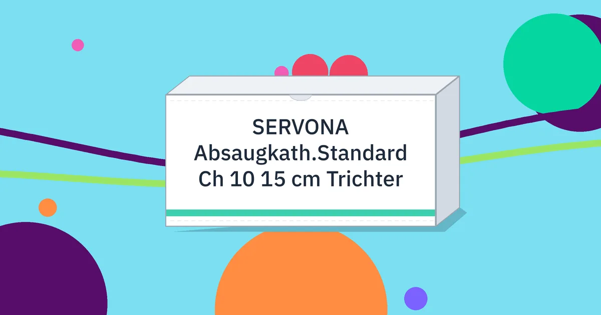 Symbolbild: Packung mit der Aufschrift SERVONA Absaugkath.Standard Ch 10 15 cm Trichter (PZN 05871283) – Verfügbarkeit und Bezug in Apotheken in Frankfurt am Main