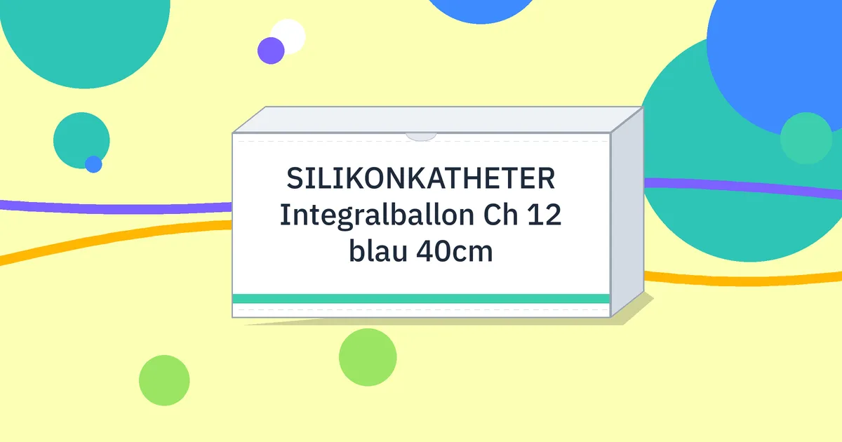 Symbolbild: Packung mit der Aufschrift SILIKONKATHETER Integralballon Ch 12 blau 40cm (PZN 09766531) – Verfügbarkeit und Bezug in Apotheken in Frankfurt am Main