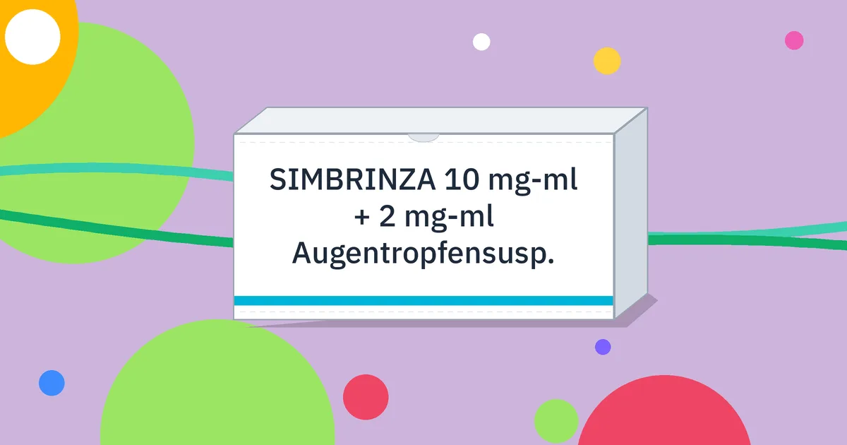 Symbolbild: Packung mit der Aufschrift SIMBRINZA 10 mg-ml + 2 mg-ml Augentropfensusp. (PZN 12381266) – Verfügbarkeit und Bezug in Apotheken in Frankfurt am Main