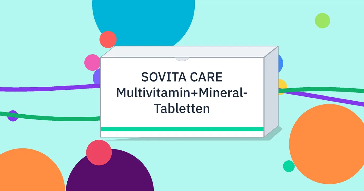Symbolbild: Packung mit der Aufschrift SOVITA CARE Multivitamin+Mineral-Tabletten (PZN 10012613) – Verfügbarkeit und Bezug in Apotheken in Frankfurt am Main