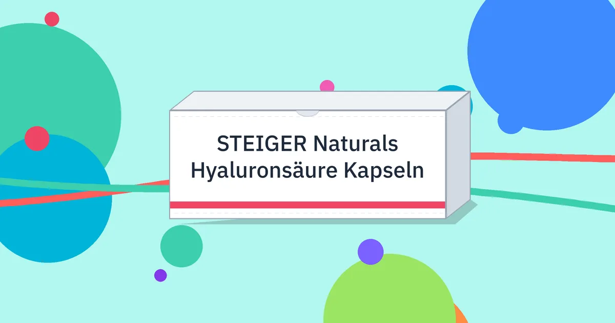 Symbolbild: Packung mit der Aufschrift STEIGER Naturals Hyaluronsäure Kapseln (PZN 15573440) – Verfügbarkeit und Bezug in Apotheken in Frankfurt am Main
