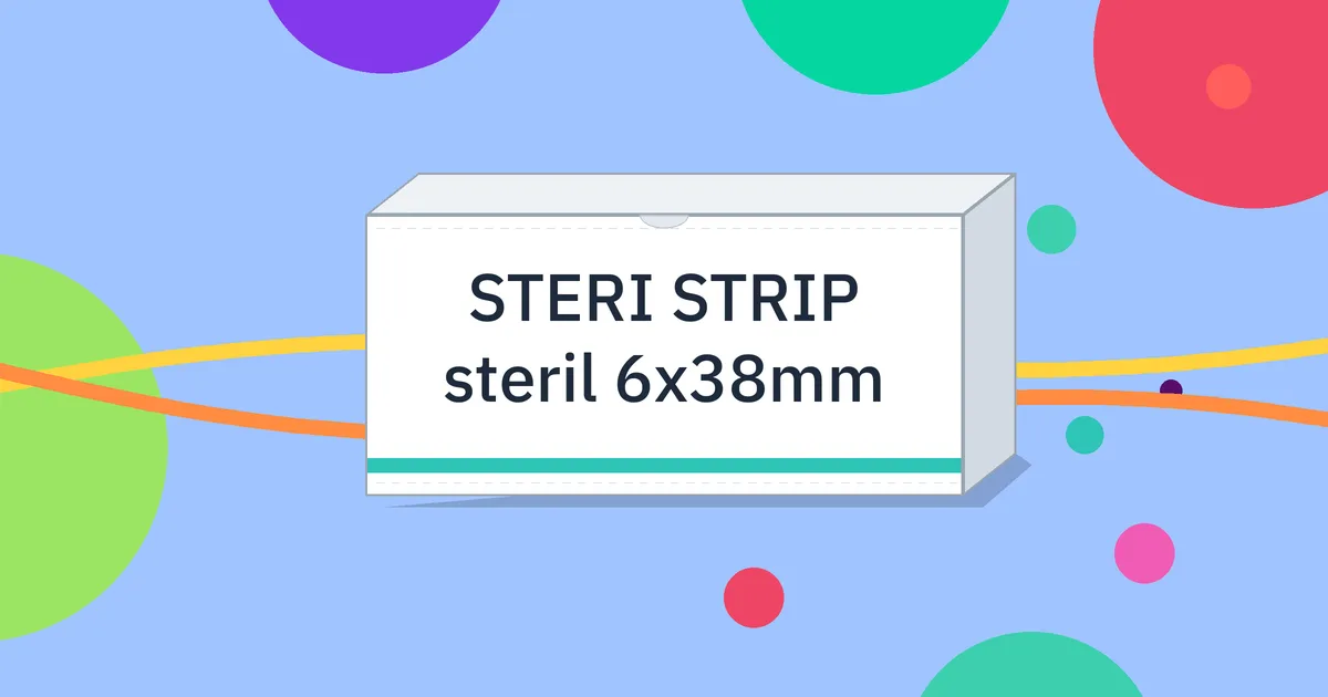 Symbolbild: Packung mit der Aufschrift STERI STRIP steril 6x38mm (PZN 17902669) – Verfügbarkeit und Bezug in Apotheken in Frankfurt am Main