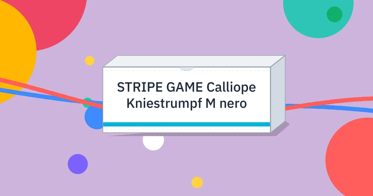 Symbolbild: Packung mit der Aufschrift STRIPE GAME Calliope Kniestrumpf M nero (PZN 20720618) – Verfügbarkeit und Bezug in Apotheken in Frankfurt am Main