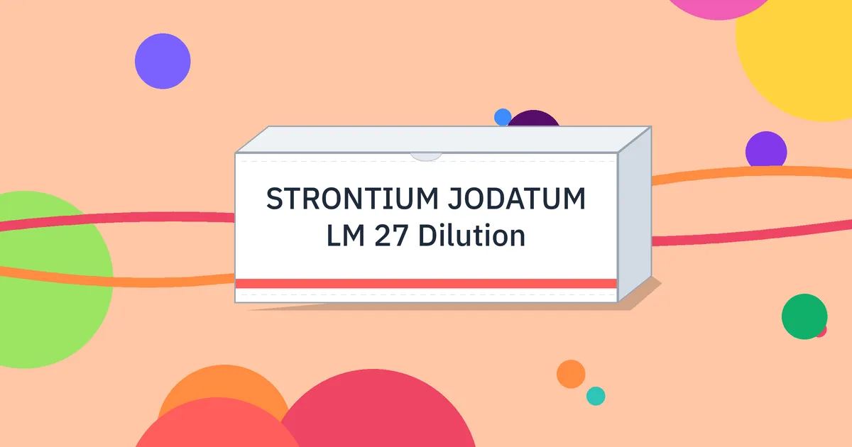 Symbolbild: Packung mit der Aufschrift STRONTIUM JODATUM LM 27 Dilution (PZN 13204141) – Verfügbarkeit und Bezug in Apotheken in Frankfurt am Main
