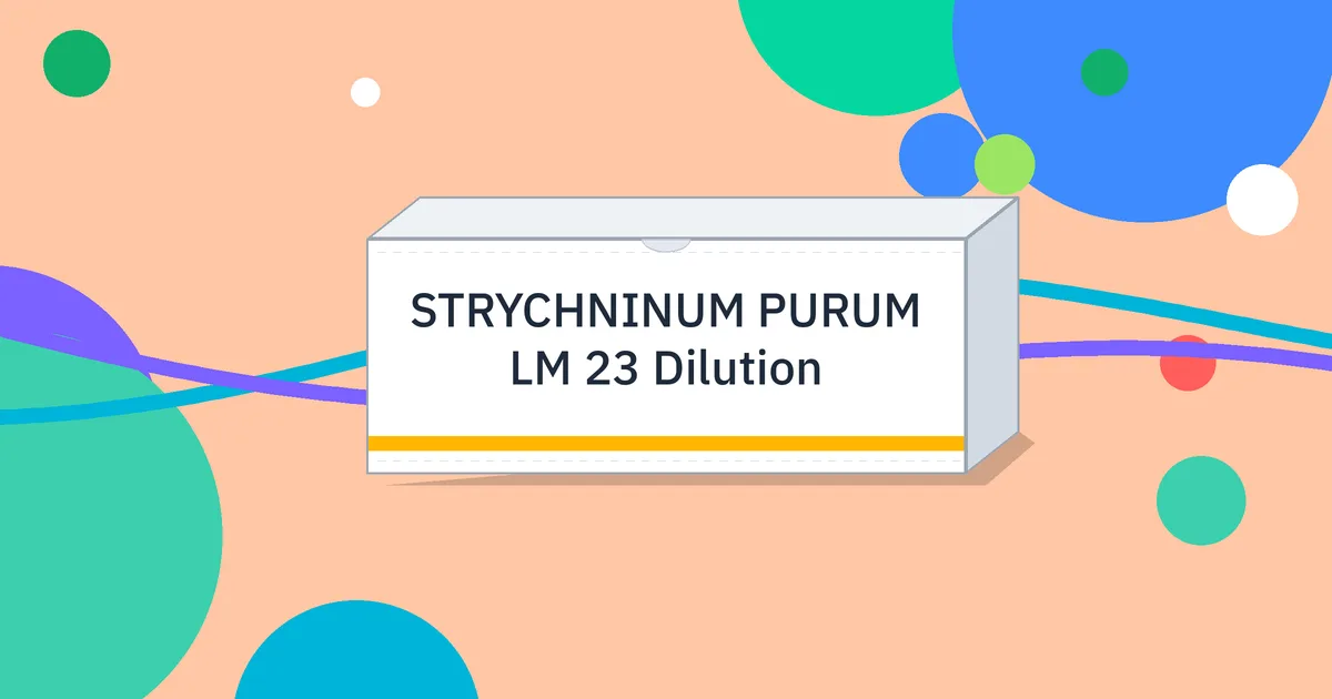 Symbolbild: Packung mit der Aufschrift STRYCHNINUM PURUM LM 23 Dilution (PZN 13207783) – Verfügbarkeit und Bezug in Apotheken in Frankfurt am Main