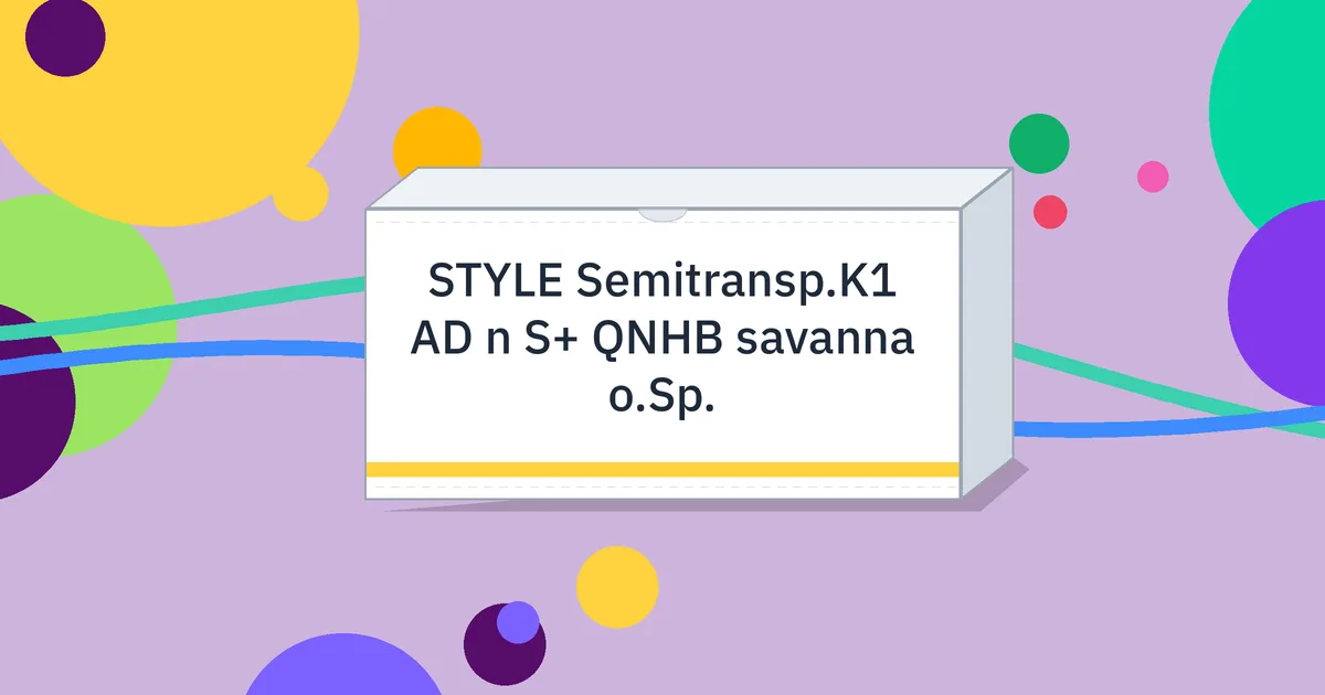 Symbolbild: Packung mit der Aufschrift STYLE Semitransp.K1 AD n S+ QNHB savanna o.Sp. (PZN 18869744) – Verfügbarkeit und Bezug in Apotheken in Frankfurt am Main