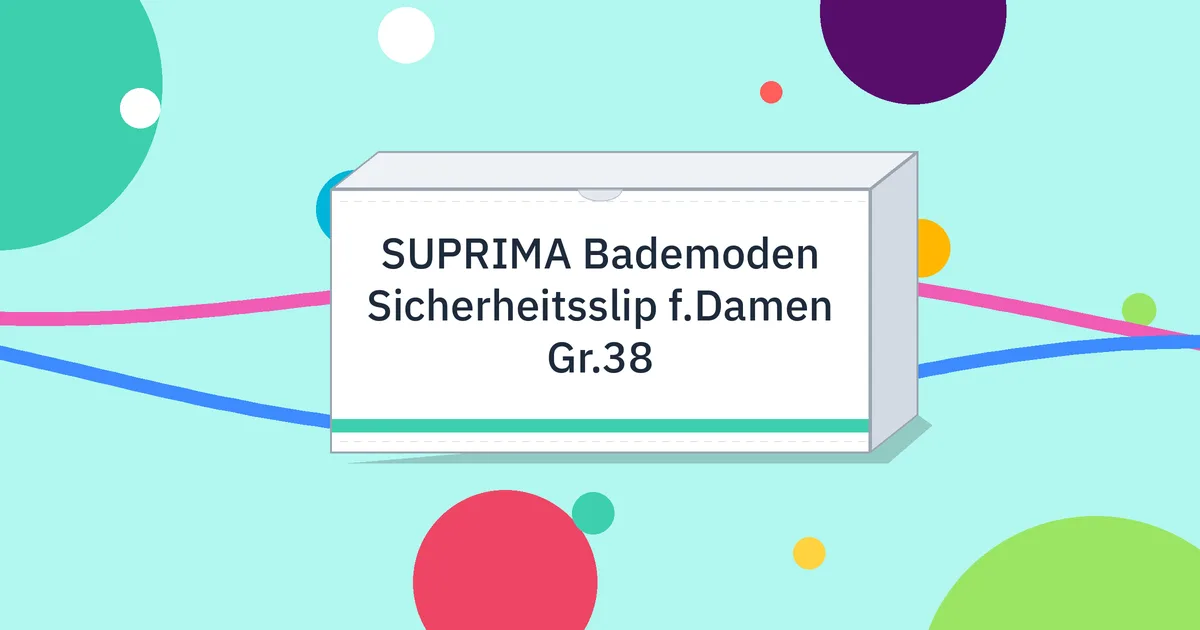 Symbolbild: Packung mit der Aufschrift SUPRIMA Bademoden Sicherheitsslip f.Damen Gr.38 (PZN 09222251) – Verfügbarkeit und Bezug in Apotheken in Frankfurt am Main