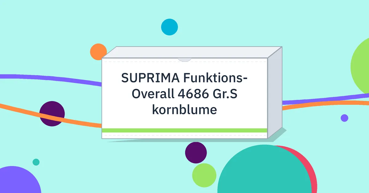 Symbolbild: Packung mit der Aufschrift SUPRIMA Funktions-Overall 4686 Gr.S kornblume (PZN 19630962) – Verfügbarkeit und Bezug in Apotheken in Frankfurt am Main
