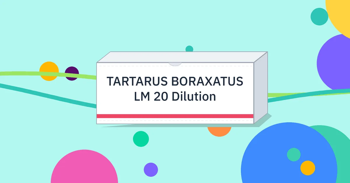 Symbolbild: Packung mit der Aufschrift TARTARUS BORAXATUS LM 20 Dilution (PZN 13214866) – Verfügbarkeit und Bezug in Apotheken in Frankfurt am Main