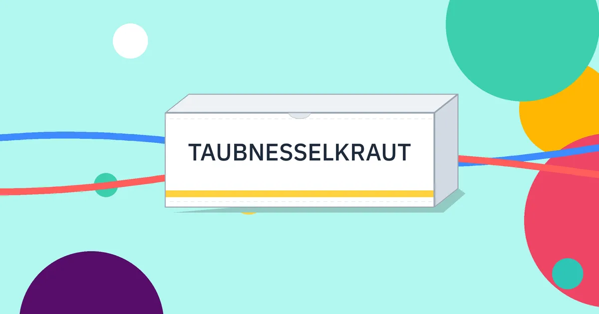 Symbolbild: Packung mit der Aufschrift TAUBNESSELKRAUT (PZN 08466040) – Verfügbarkeit und Bezug in Apotheken in Frankfurt am Main
