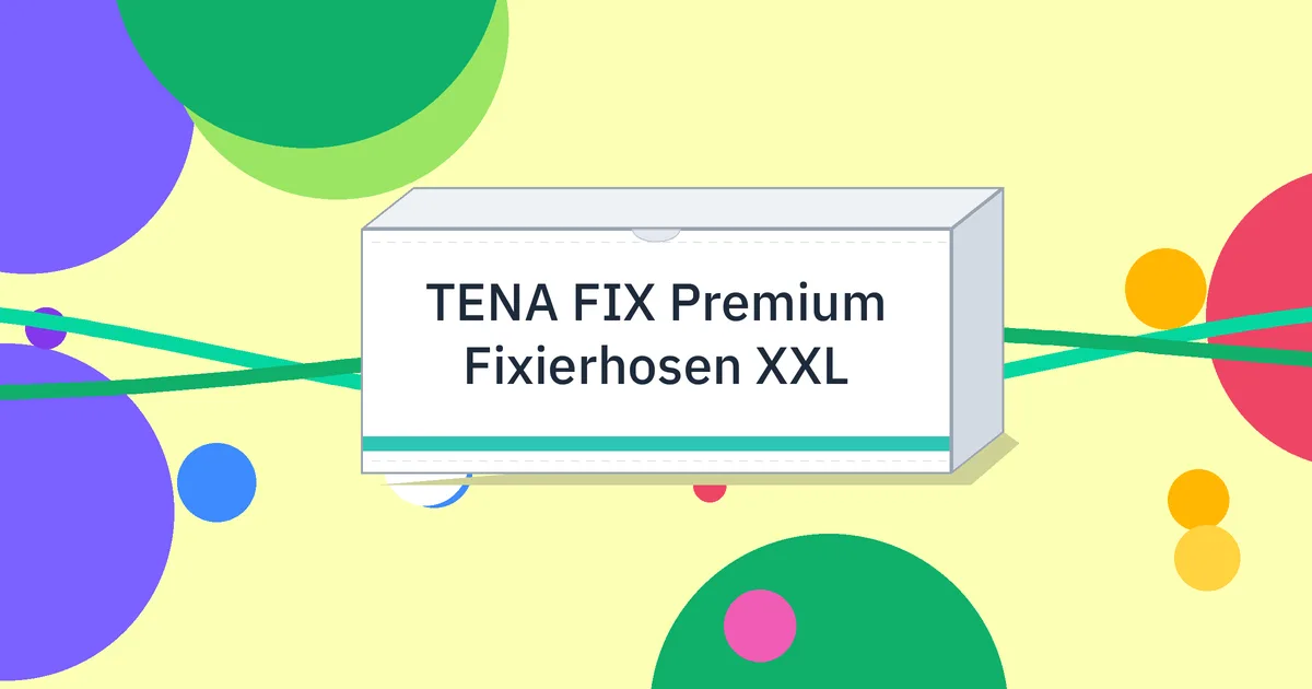 Symbolbild: Packung mit der Aufschrift TENA FIX Premium Fixierhosen XXL (PZN 03475324) – Verfügbarkeit und Bezug in Apotheken in Frankfurt am Main