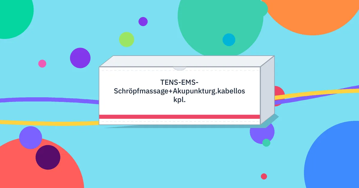 Symbolbild: Packung mit der Aufschrift TENS-EMS-Schröpfmassage+Akupunkturg.kabellos kpl. (PZN 09901874) – Verfügbarkeit und Bezug in Apotheken in Frankfurt am Main