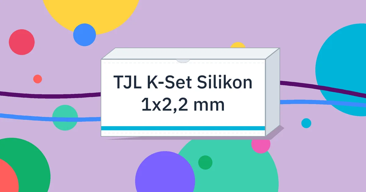 Symbolbild: Packung mit der Aufschrift TJL K-Set Silikon 1x2,2 mm (PZN 17588144) – Verfügbarkeit und Bezug in Apotheken in Frankfurt am Main
