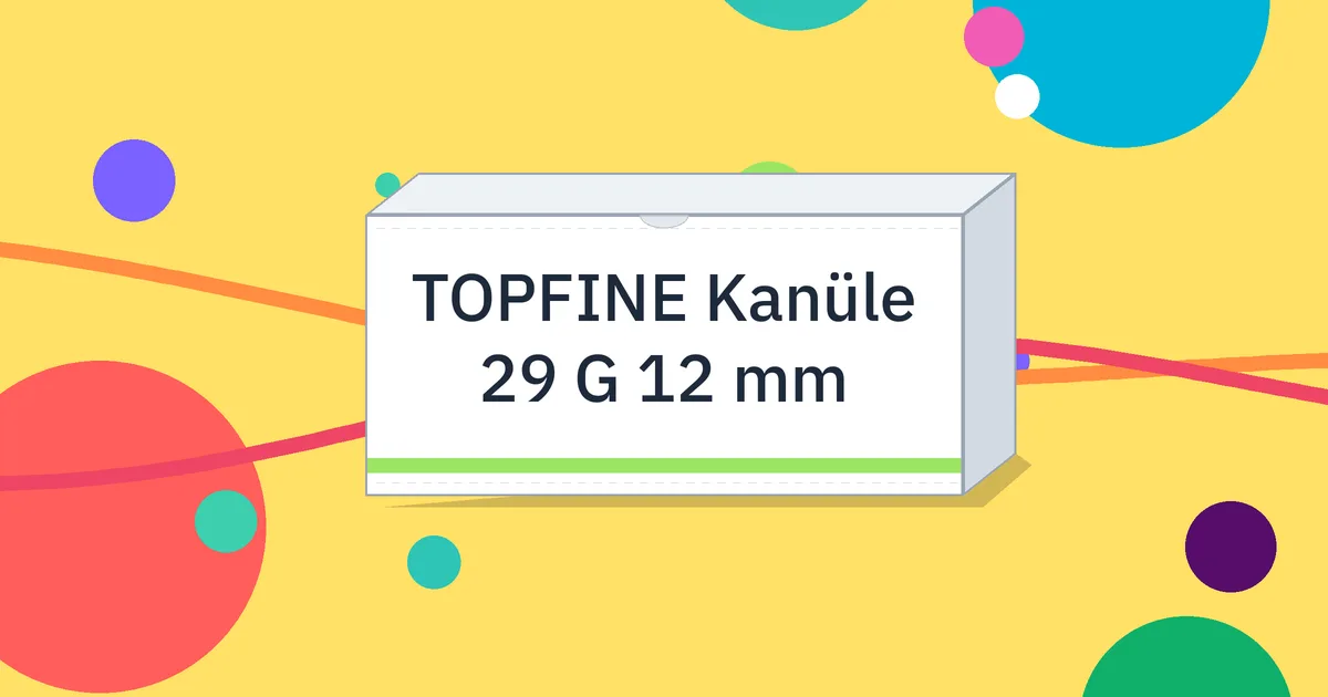 Symbolbild: Packung mit der Aufschrift TOPFINE Kanüle 29 G 12 mm (PZN 08842508) – Verfügbarkeit und Bezug in Apotheken in Frankfurt am Main