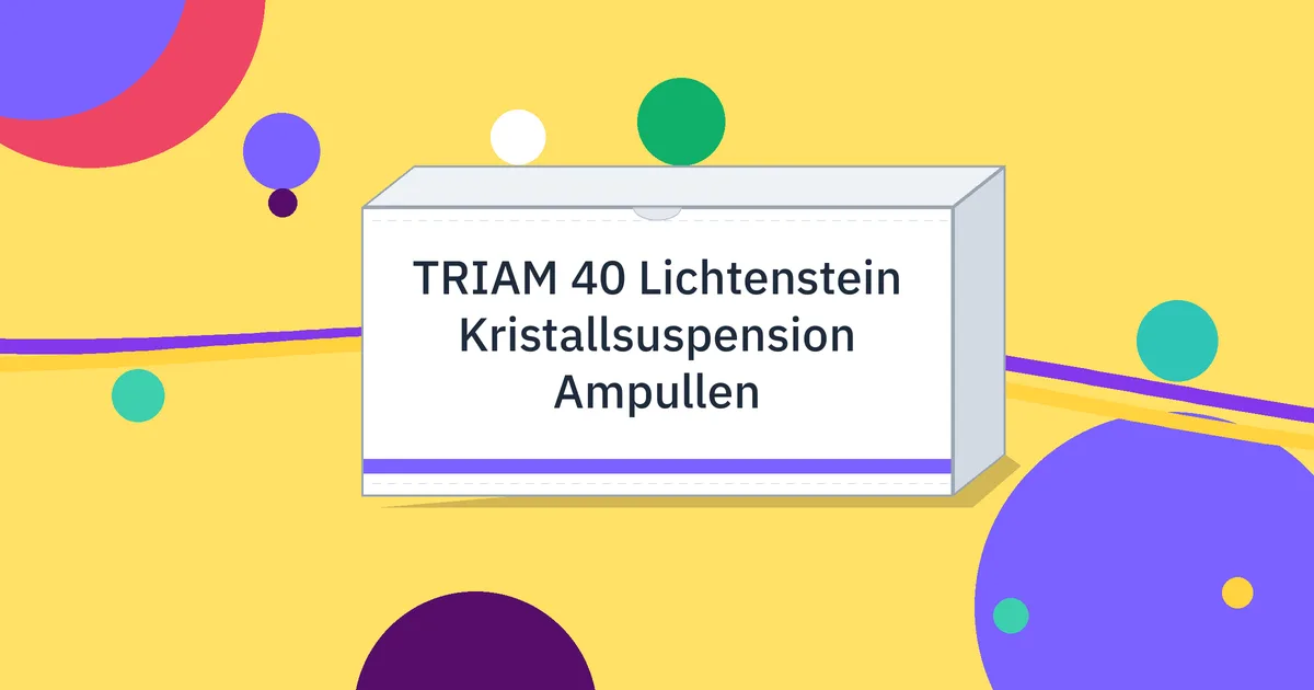 Symbolbild: Packung mit der Aufschrift TRIAM 40 Lichtenstein Kristallsuspension Ampullen (PZN 04692762) – Verfügbarkeit und Bezug in Apotheken in Frankfurt am Main
