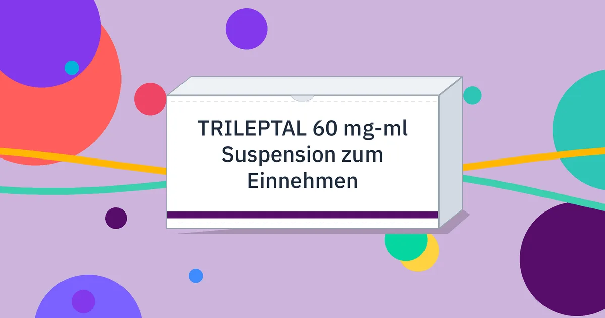 Symbolbild: Packung mit der Aufschrift TRILEPTAL 60 mg-ml Suspension zum Einnehmen (PZN 01996510) – Verfügbarkeit und Bezug in Apotheken in Frankfurt am Main