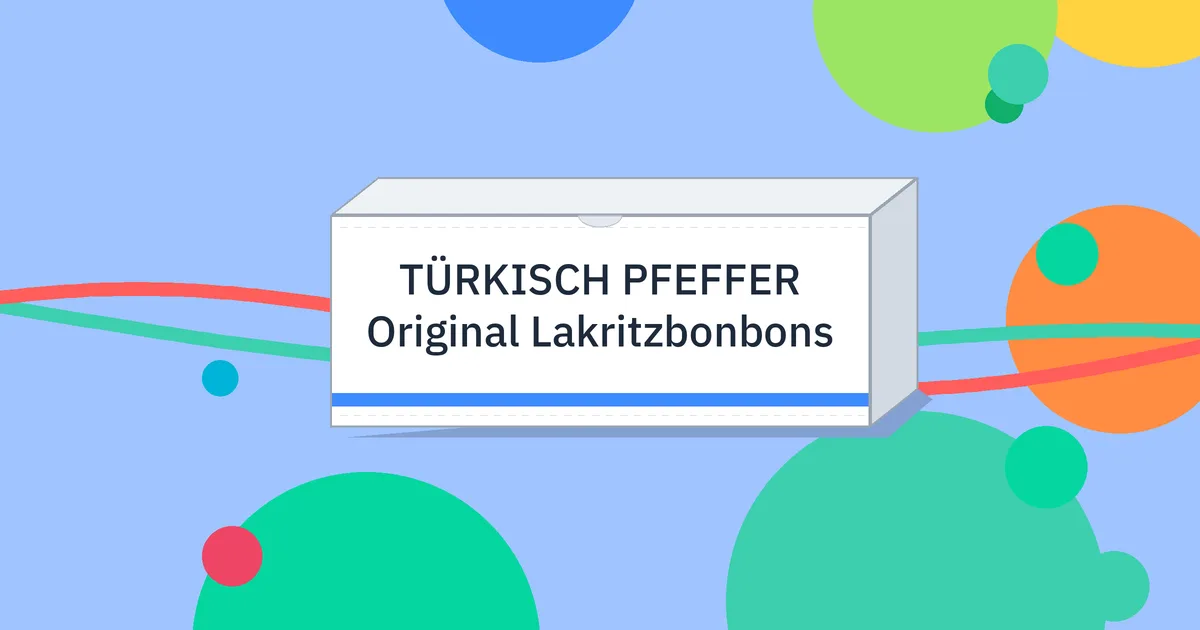 Symbolbild: Packung mit der Aufschrift TÜRKISCH PFEFFER Original Lakritzbonbons (PZN 14162172) – Verfügbarkeit und Bezug in Apotheken in Frankfurt am Main