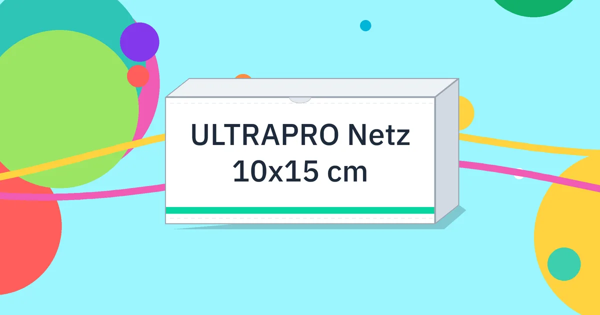 Symbolbild: Packung mit der Aufschrift ULTRAPRO Netz 10x15 cm (PZN 16256121) – Verfügbarkeit und Bezug in Apotheken in Frankfurt am Main