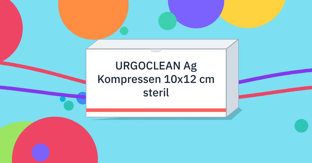 Symbolbild: Packung mit der Aufschrift URGOCLEAN Ag Kompressen 10x12 cm steril (PZN 19462016) – Verfügbarkeit und Bezug in Apotheken in Frankfurt am Main