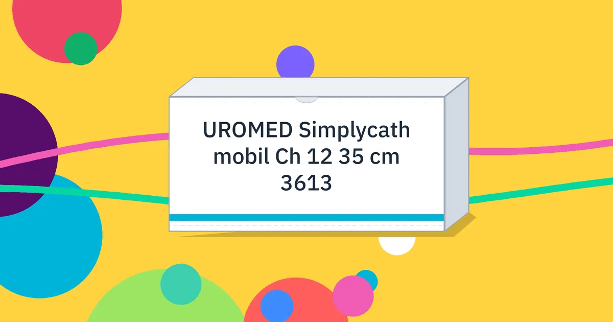 Symbolbild: Packung mit der Aufschrift UROMED Simplycath mobil Ch 12 35 cm 3613 (PZN 15784792) – Verfügbarkeit und Bezug in Apotheken in Frankfurt am Main