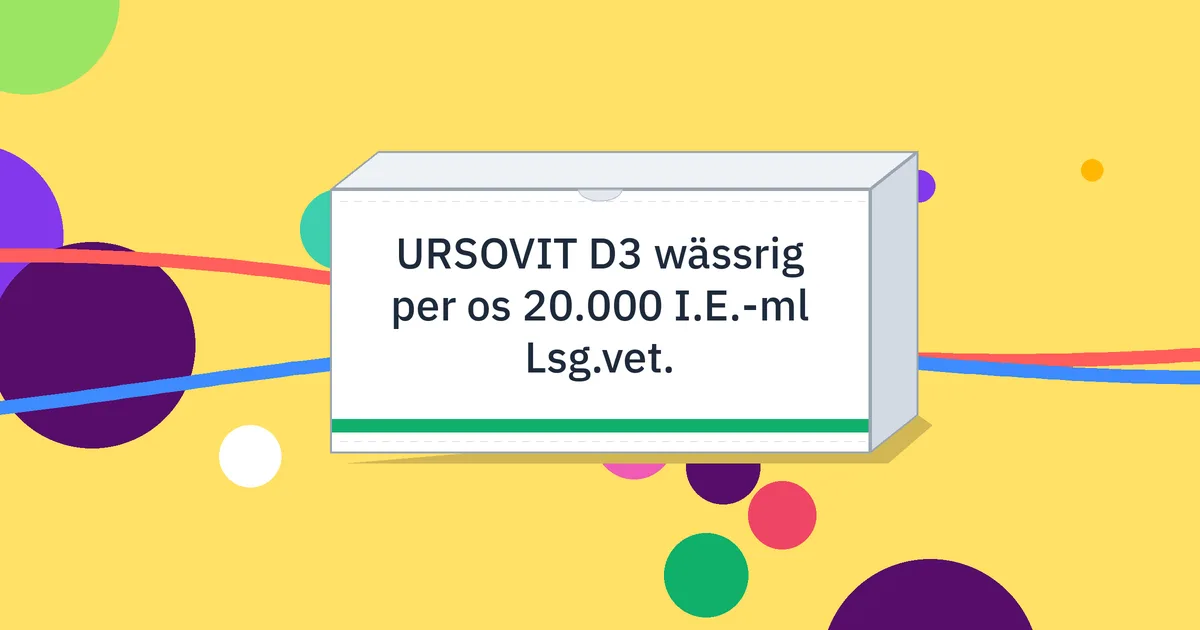 Symbolbild: Packung mit der Aufschrift URSOVIT D3 wässrig per os 20.000 I.E.-ml Lsg.vet. (PZN 01978357) – Verfügbarkeit und Bezug in Apotheken in Frankfurt am Main