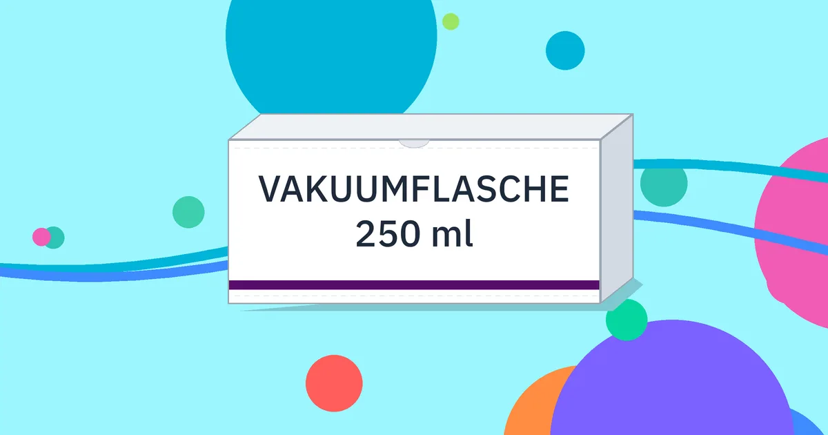 Symbolbild: Packung mit der Aufschrift VAKUUMFLASCHE 250 ml (PZN 09395425) – Verfügbarkeit und Bezug in Apotheken in Frankfurt am Main