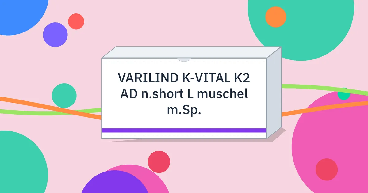 Symbolbild: Packung mit der Aufschrift VARILIND K-VITAL K2 AD n.short L muschel m.Sp. (PZN 20568530) – Verfügbarkeit und Bezug in Apotheken in Frankfurt am Main