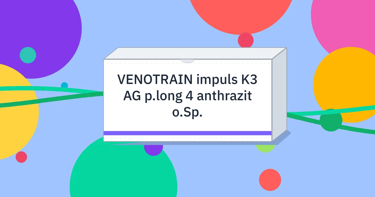 Symbolbild: Packung mit der Aufschrift VENOTRAIN impuls K3 AG p.long 4 anthrazit o.Sp. (PZN 15213948) – Verfügbarkeit und Bezug in Apotheken in Frankfurt am Main