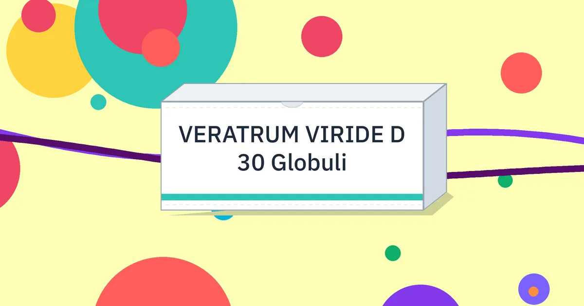 Symbolbild: Packung mit der Aufschrift VERATRUM VIRIDE D 30 Globuli (PZN 07460578) – Verfügbarkeit und Bezug in Apotheken in Frankfurt am Main