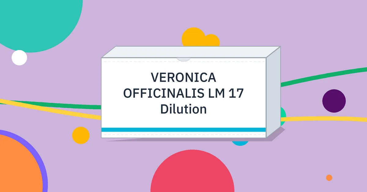 Symbolbild: Packung mit der Aufschrift VERONICA OFFICINALIS LM 17 Dilution (PZN 13270020) – Verfügbarkeit und Bezug in Apotheken in Frankfurt am Main