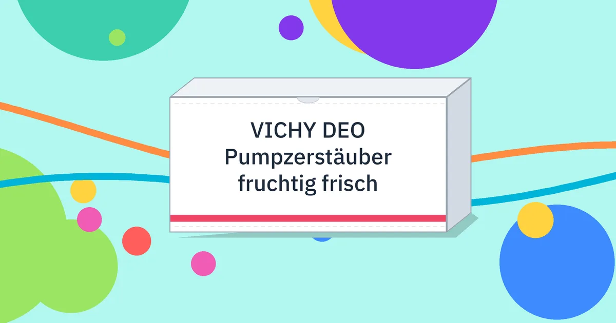 Symbolbild: Packung mit der Aufschrift VICHY DEO Pumpzerstäuber fruchtig frisch (PZN 02574449) – Verfügbarkeit und Bezug in Apotheken in Frankfurt am Main