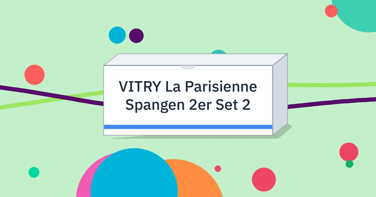 Symbolbild: Packung mit der Aufschrift VITRY La Parisienne Spangen 2er Set 2 (PZN 19066869) – Verfügbarkeit und Bezug in Apotheken in Frankfurt am Main