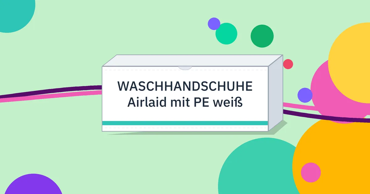 Symbolbild: Packung mit der Aufschrift WASCHHANDSCHUHE Airlaid mit PE weiß (PZN 15294361) – Verfügbarkeit und Bezug in Apotheken in Frankfurt am Main