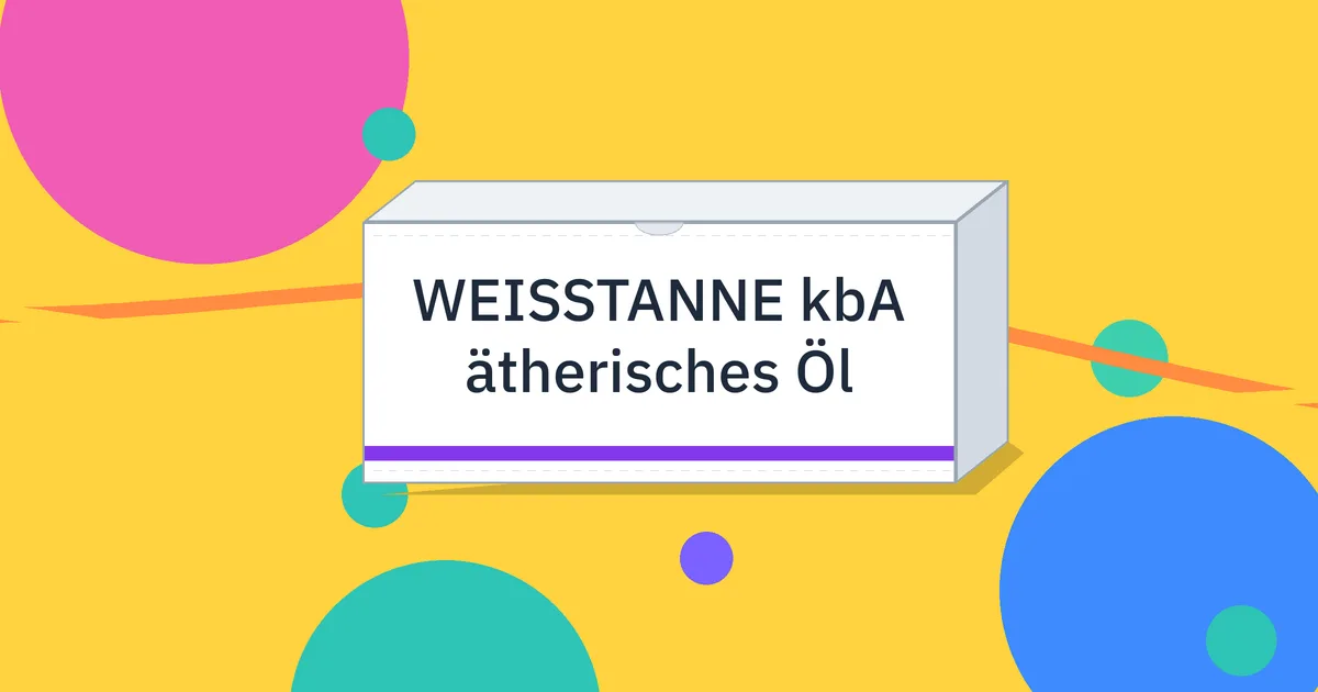 Symbolbild: Packung mit der Aufschrift WEISSTANNE kbA ätherisches Öl (PZN 00722294) – Verfügbarkeit und Bezug in Apotheken in Frankfurt am Main