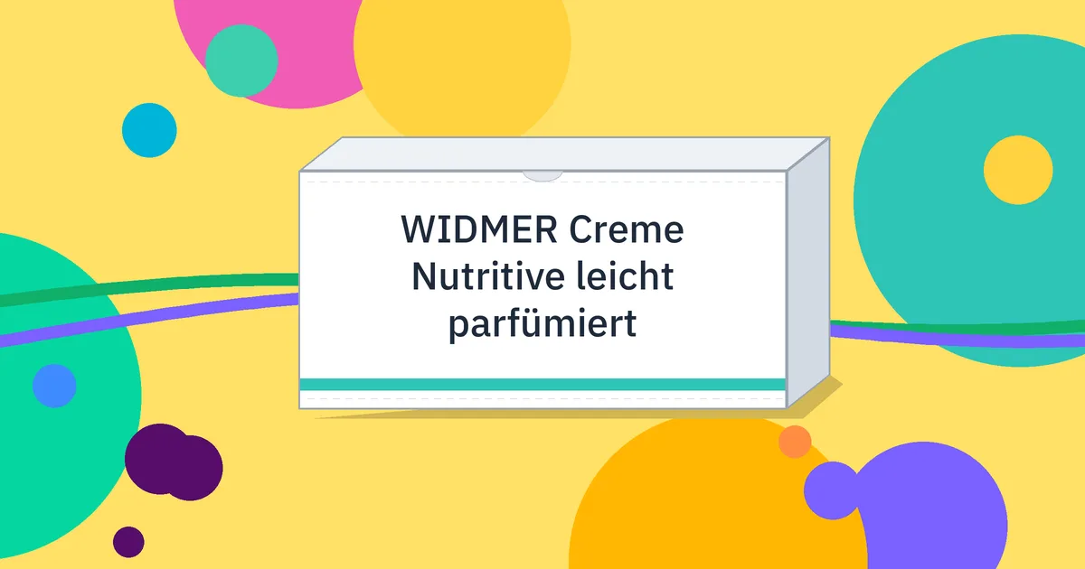 Symbolbild: Packung mit der Aufschrift WIDMER Creme Nutritive leicht parfümiert (PZN 09921581) – Verfügbarkeit und Bezug in Apotheken in Frankfurt am Main