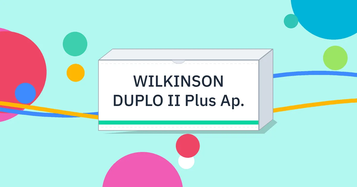 Symbolbild: Packung mit der Aufschrift WILKINSON DUPLO II Plus Ap. (PZN 03375019) – Verfügbarkeit und Bezug in Apotheken in Frankfurt am Main