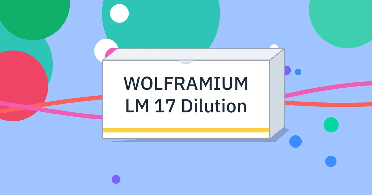 Symbolbild: Packung mit der Aufschrift WOLFRAMIUM LM 17 Dilution (PZN 13280751) – Verfügbarkeit und Bezug in Apotheken in Frankfurt am Main