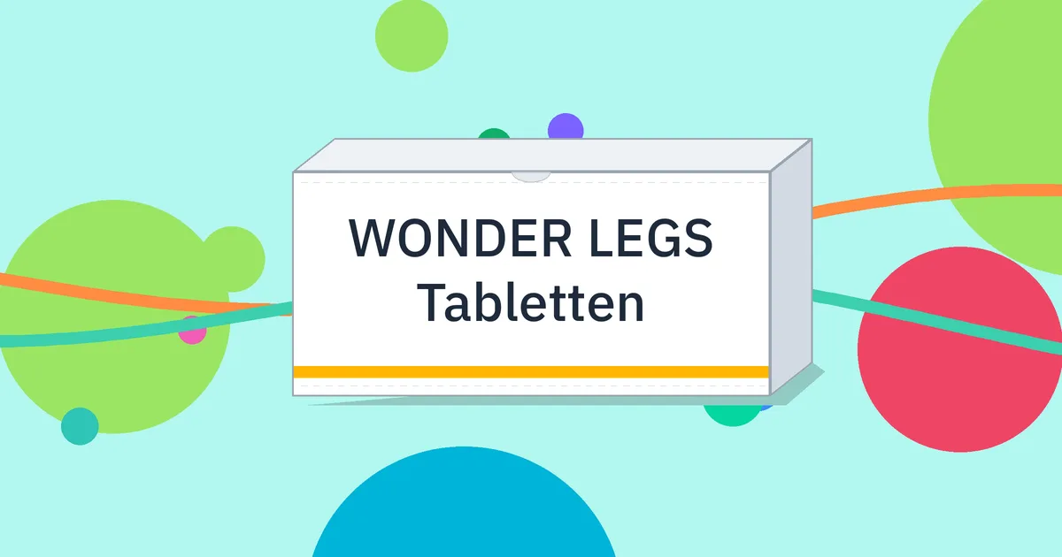 Symbolbild: Packung mit der Aufschrift WONDER LEGS Tabletten (PZN 06116519) – Verfügbarkeit und Bezug in Apotheken in Frankfurt am Main