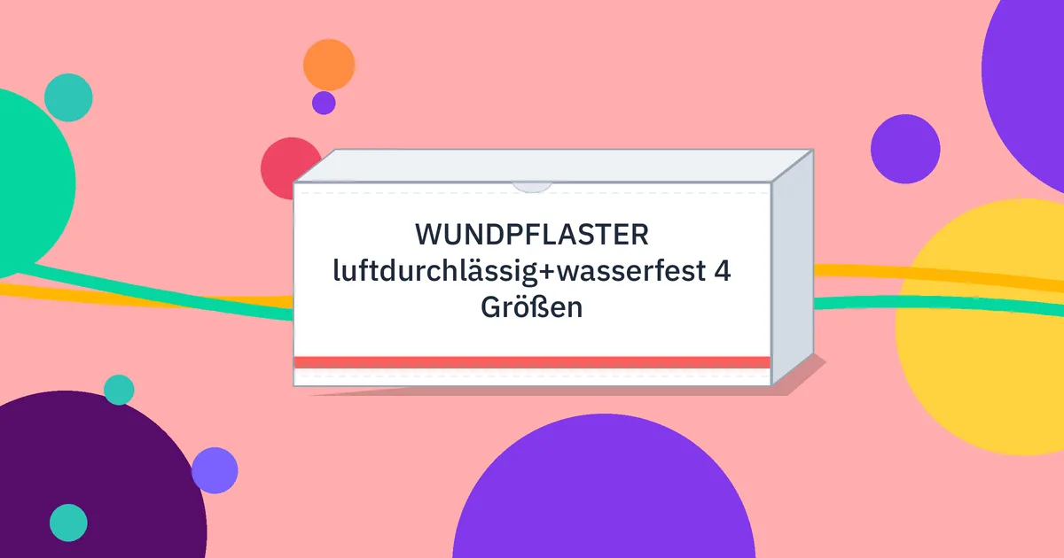 Symbolbild: Packung mit der Aufschrift WUNDPFLASTER luftdurchlässig+wasserfest 4 Größen (PZN 11025581) – Verfügbarkeit und Bezug in Apotheken in Frankfurt am Main