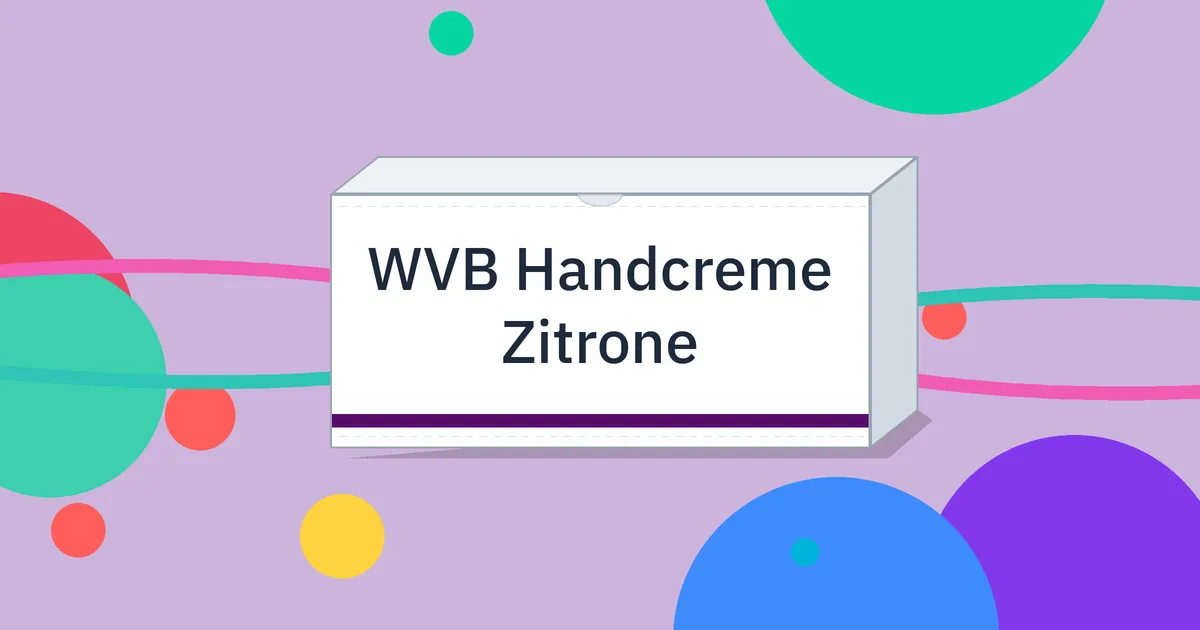 Symbolbild: Packung mit der Aufschrift WVB Handcreme Zitrone (PZN 17396947) – Verfügbarkeit und Bezug in Apotheken in Frankfurt am Main