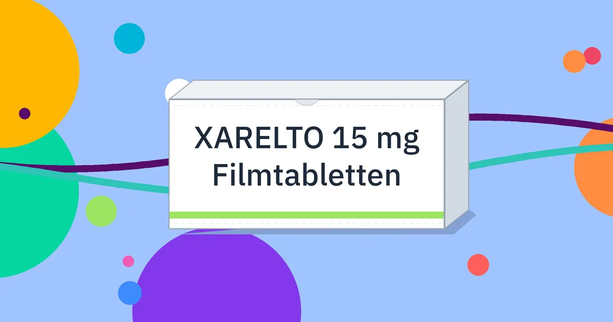 Symbolbild: Packung mit der Aufschrift XARELTO 15 mg Filmtabletten (PZN 08461367) – Verfügbarkeit und Bezug in Apotheken in Frankfurt am Main