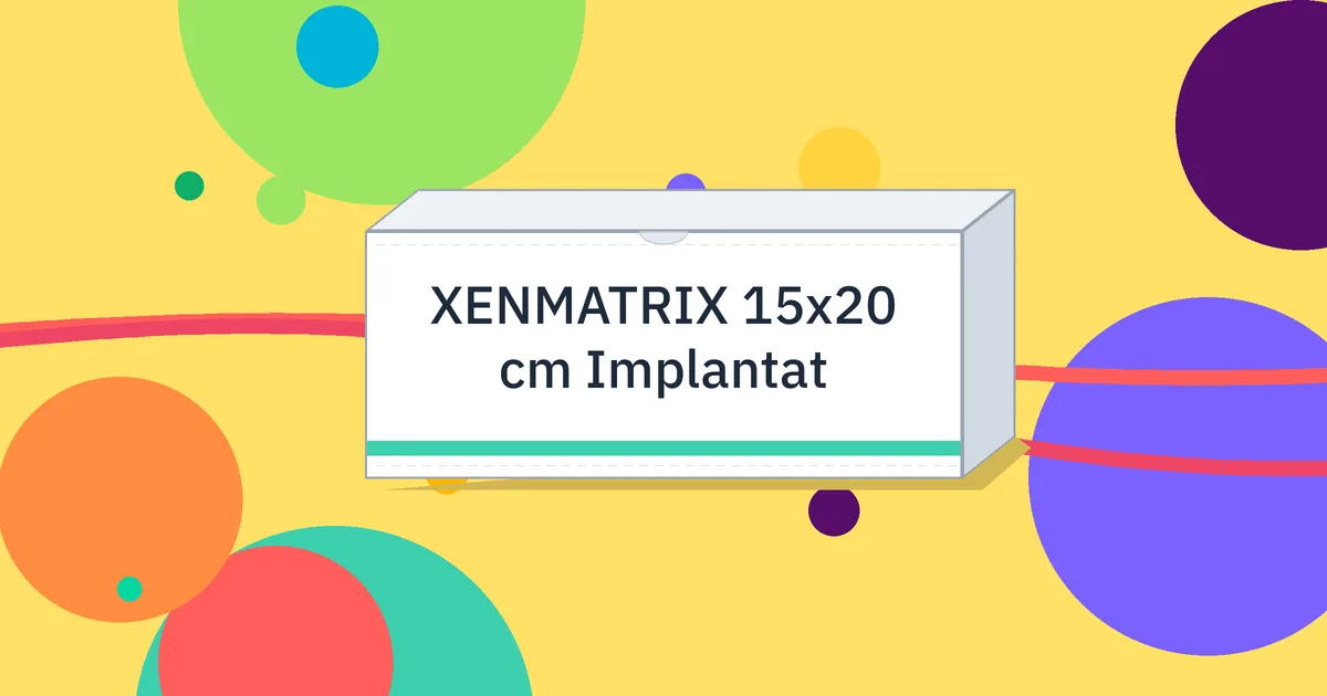 Symbolbild: Packung mit der Aufschrift XENMATRIX 15x20 cm Implantat (PZN 04019953) – Verfügbarkeit und Bezug in Apotheken in Frankfurt am Main
